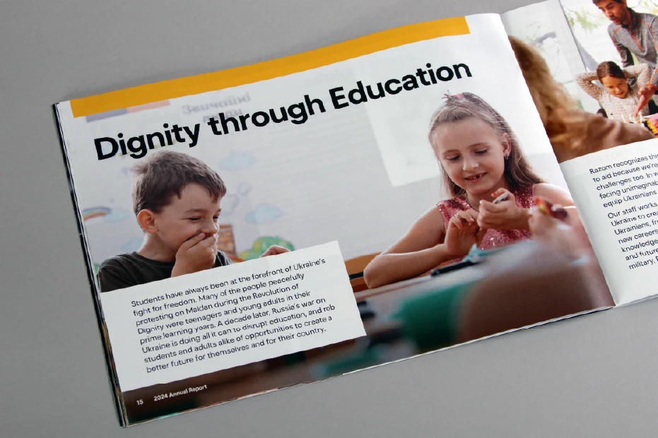 Impact Report Design for Relief Organization (Razom)